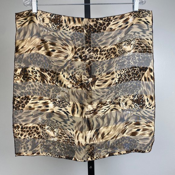 Vintage | Accessories | Vintage Animal Print Cats Safari Scarf | Poshmark